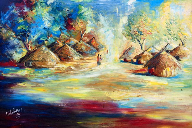 Rural Africa - "Village" (12x16 canvas print) • AfriMod