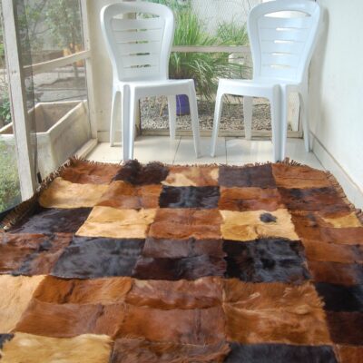 Vintage Patchwork Goat Skin / Goat Hide Rug • AfriMod