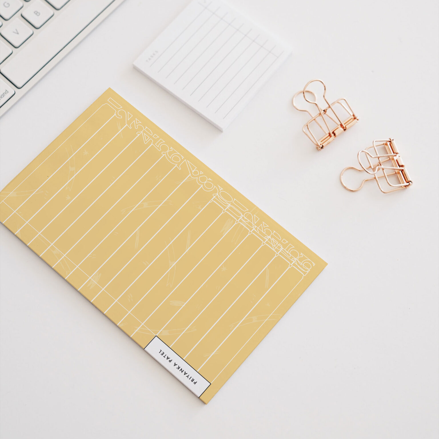 Personalized Numbered List Notepad (minimalist mustard) • AfriMod