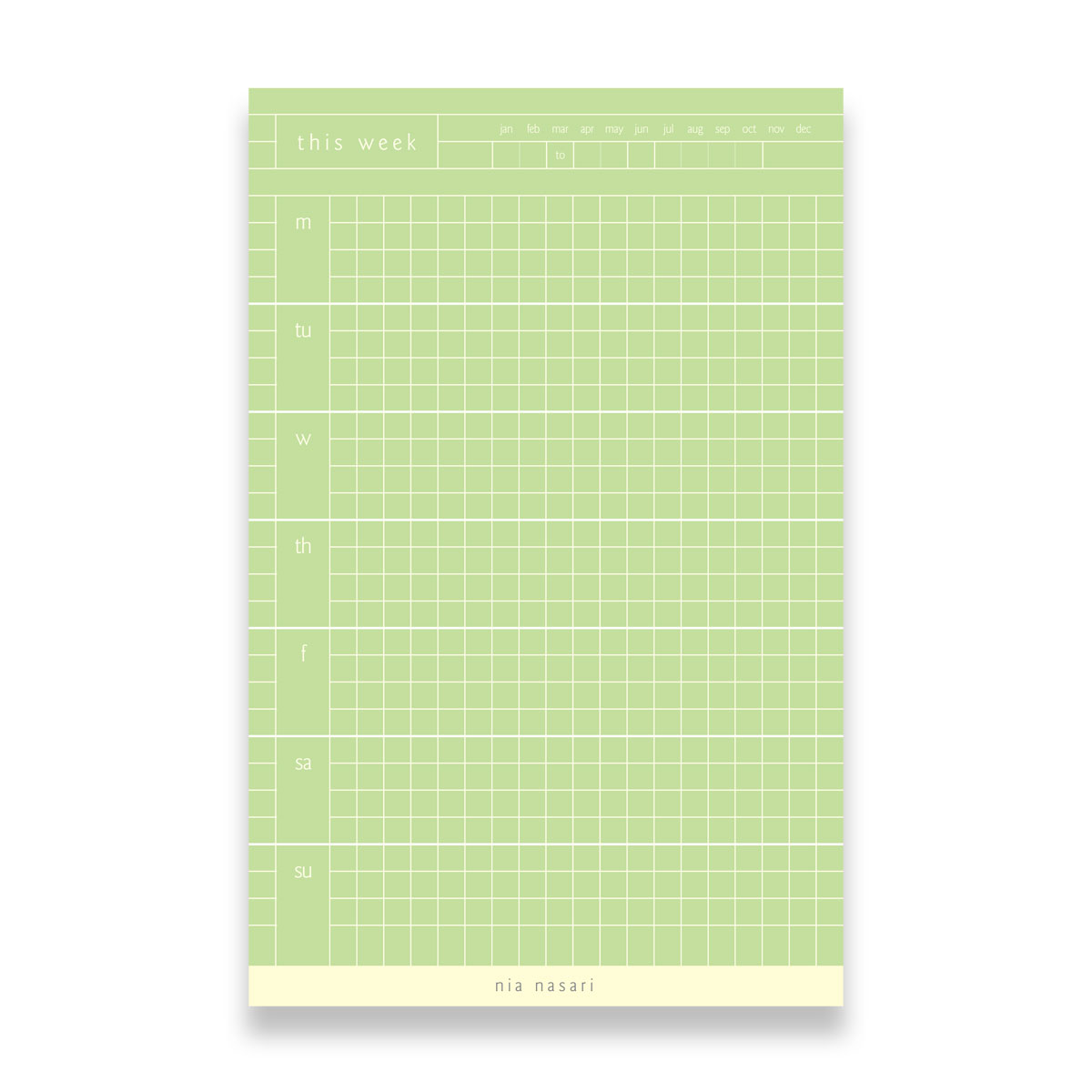 Customizable Weekly Planner Grid Notepad • AfriMod