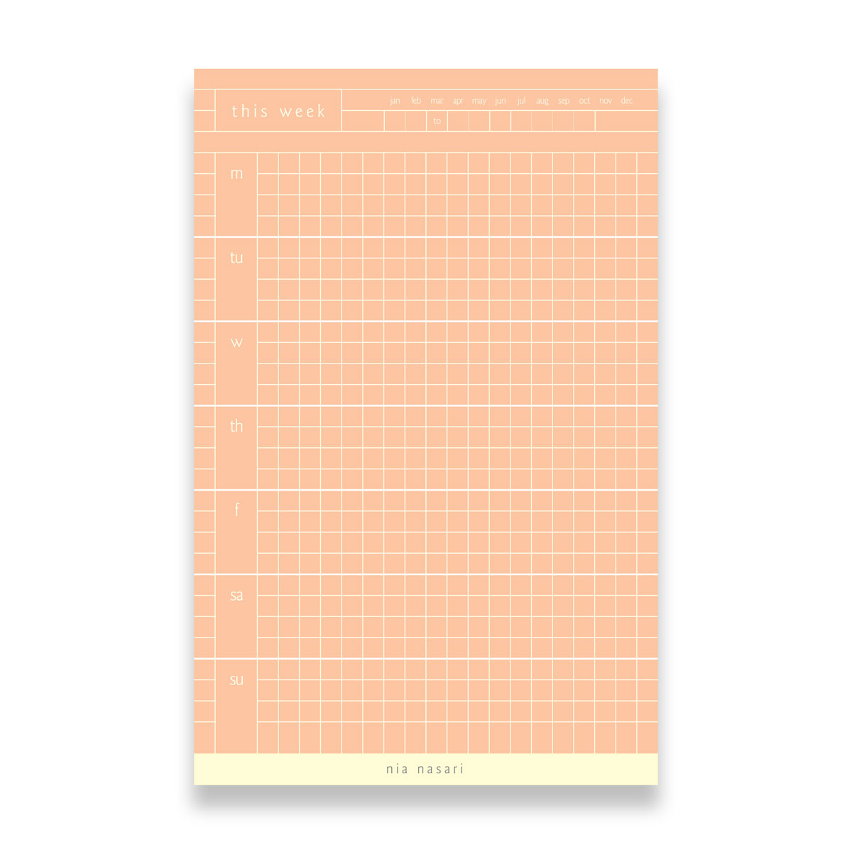 Customizable Weekly Planner Grid Notepad • AfriMod
