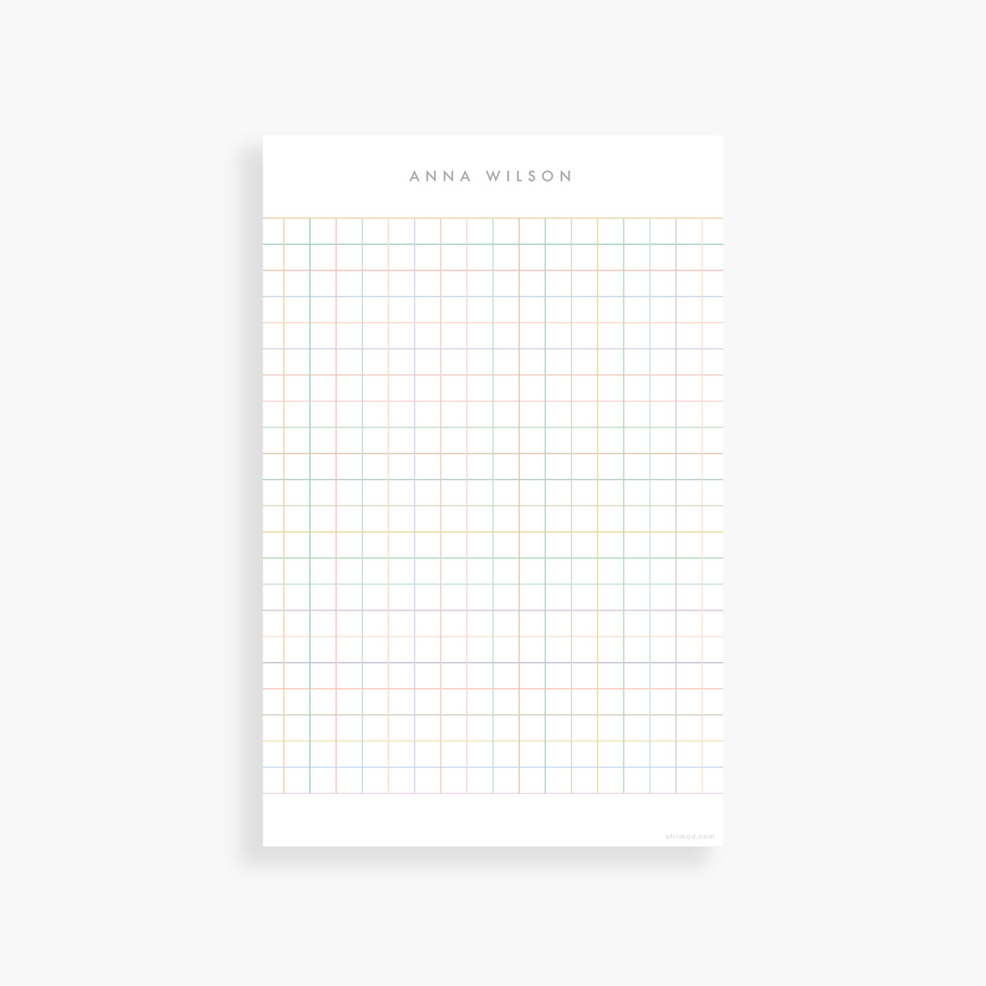 Personalized Rainbow Grid Notepad • AfriMod