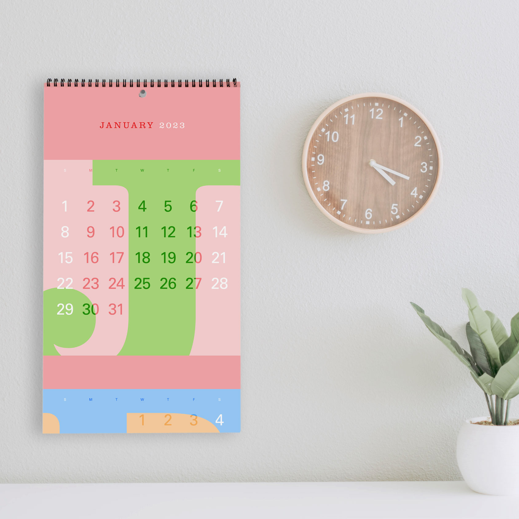 Square One Monthly Wall Calendar - start any month • AfriMod