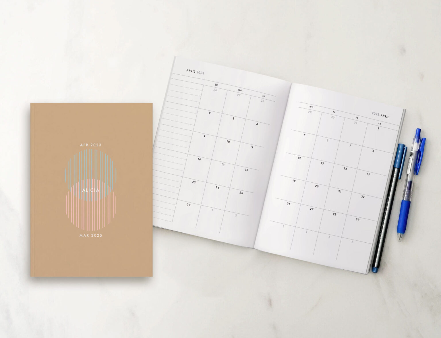 Earthtone 2-Year Monthly Planner - Start Any Month • AfriMod