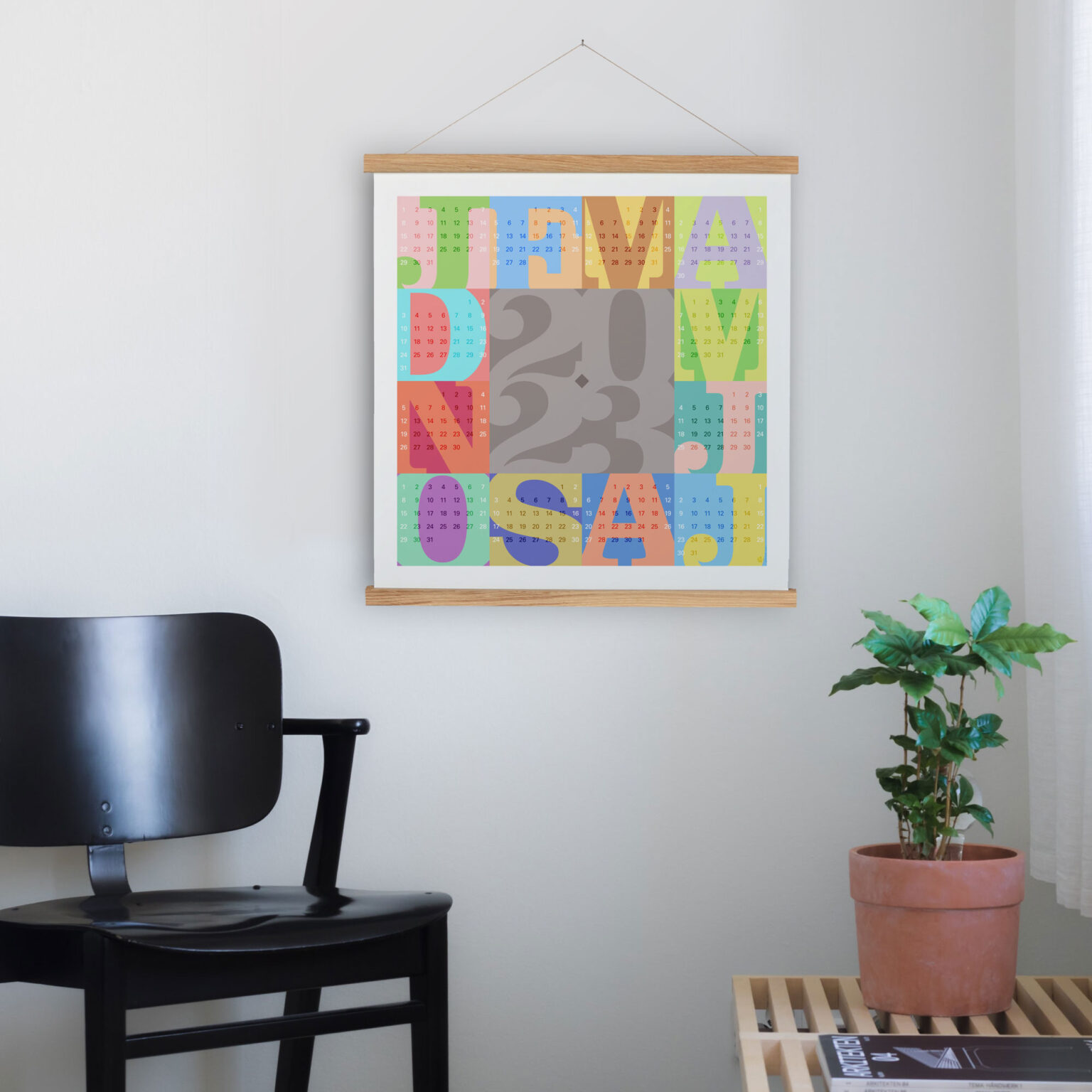 Colorful 2024 Designer Year-at-a-Glance Calendar Poster • AfriMod
